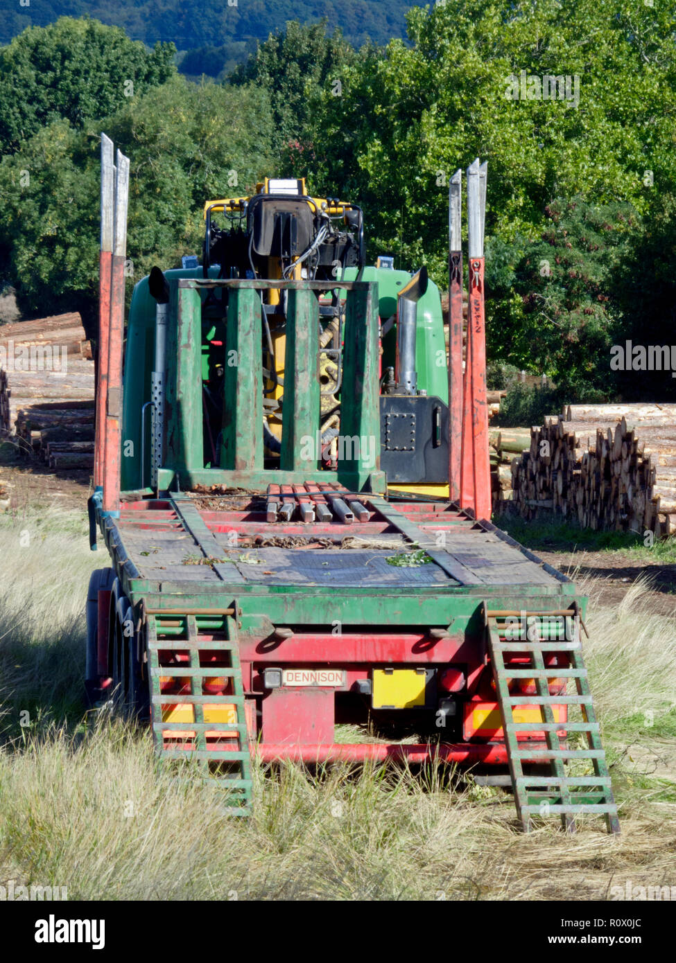 Low Loading Timber or Lumber Truck or Lorry, UK in September Stock ...