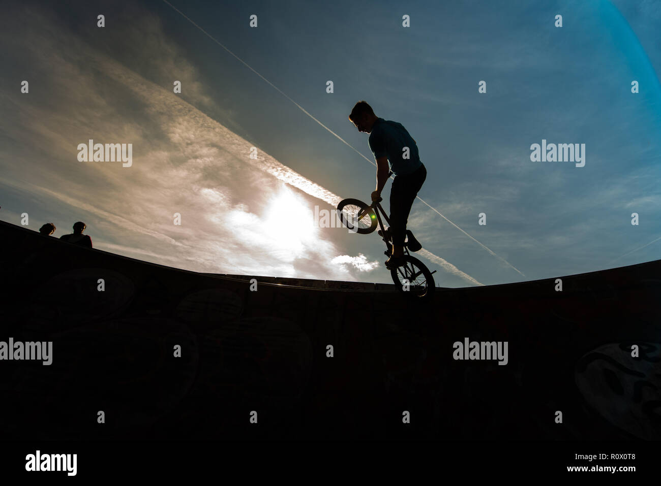 Boy riding his bmx in forest hi-res stock photography and images - Alamy