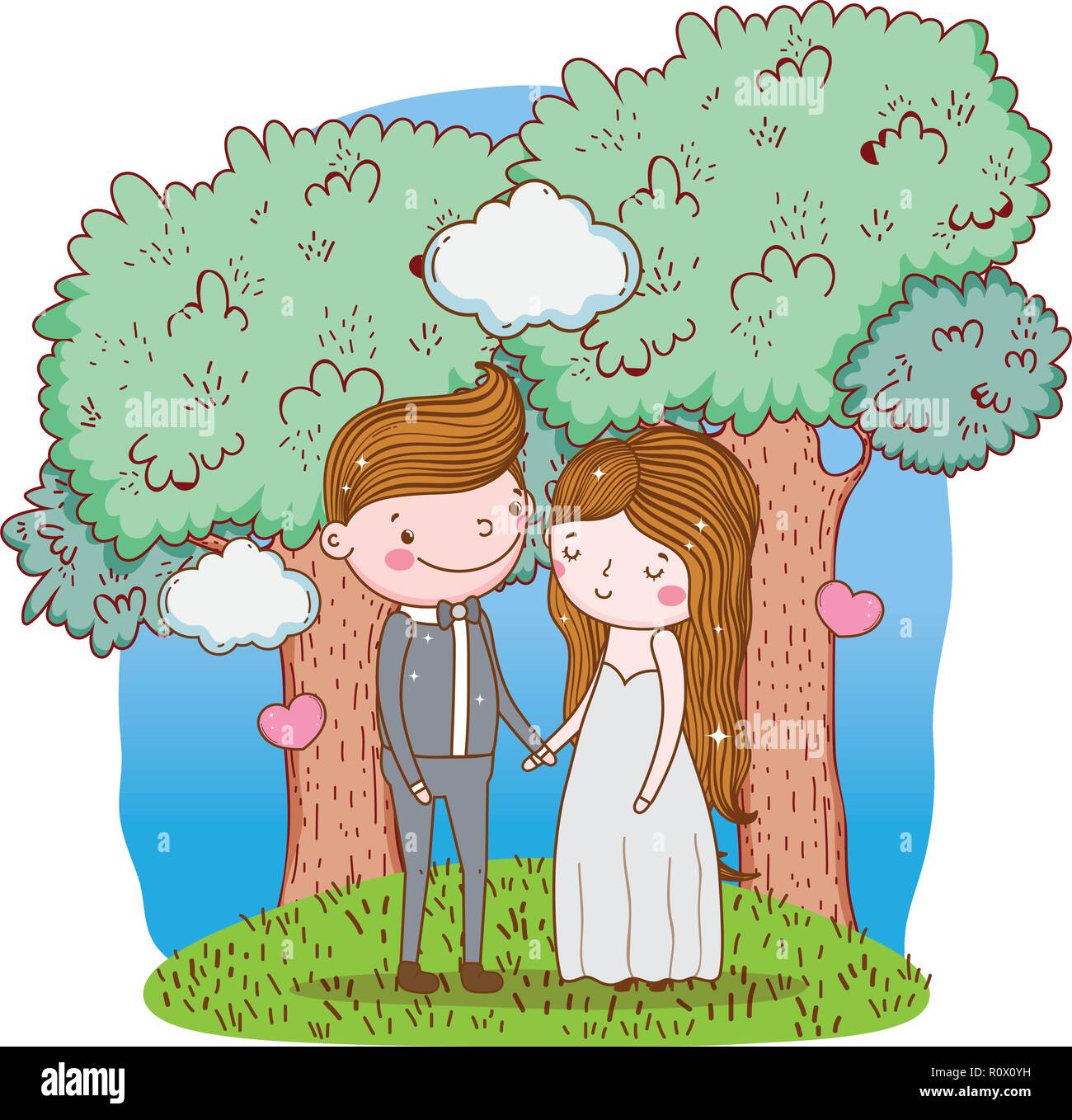 couple marriage cute cartoon Stock Vector Image & Art - Alamy