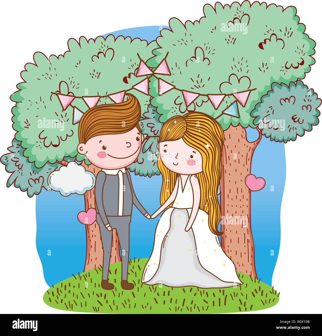 couple marriage cute cartoon Stock Vector Image & Art - Alamy