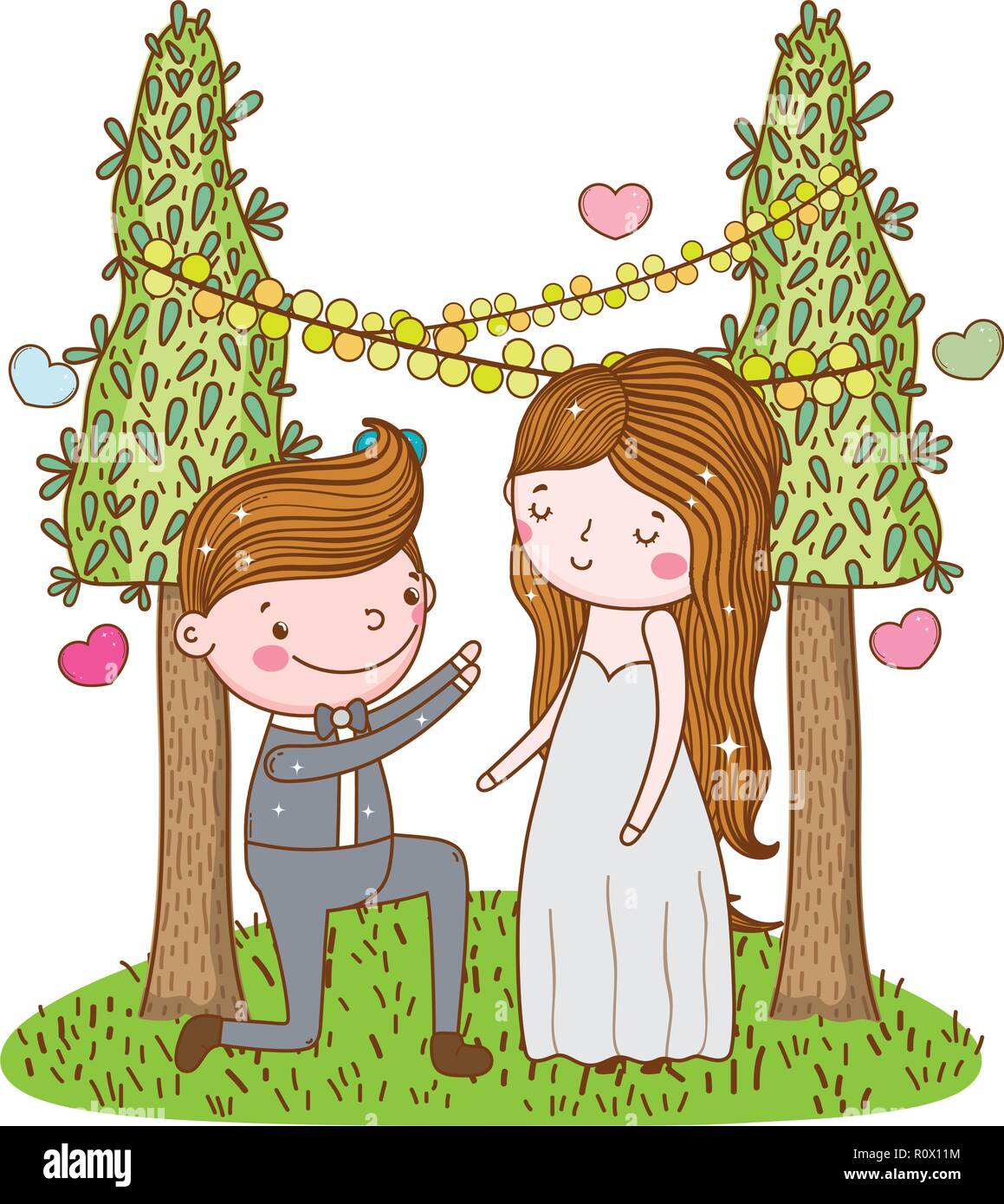 couple marriage cute cartoon Stock Vector Image & Art - Alamy