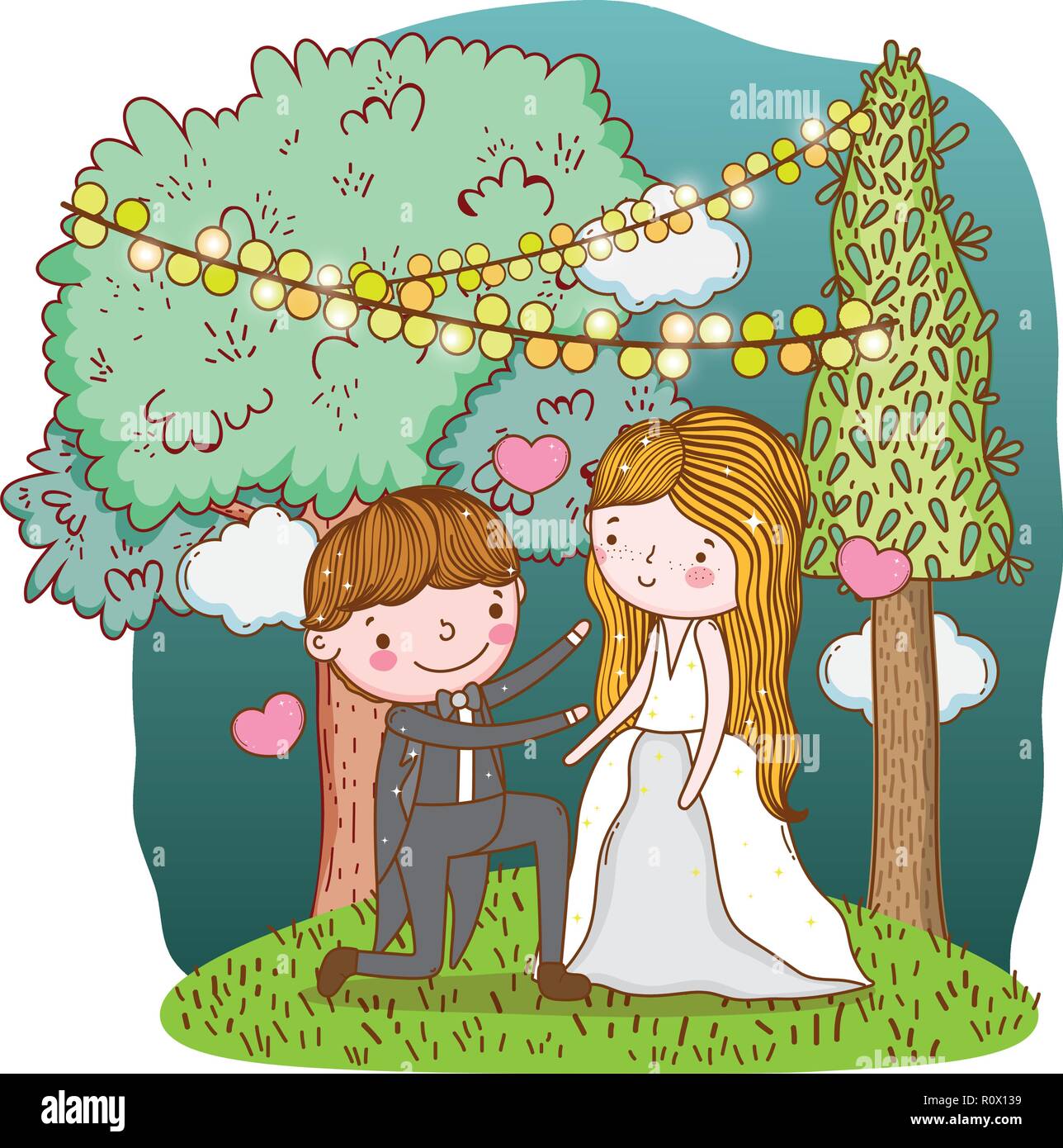 couple marriage cute cartoon Stock Vector Image & Art - Alamy