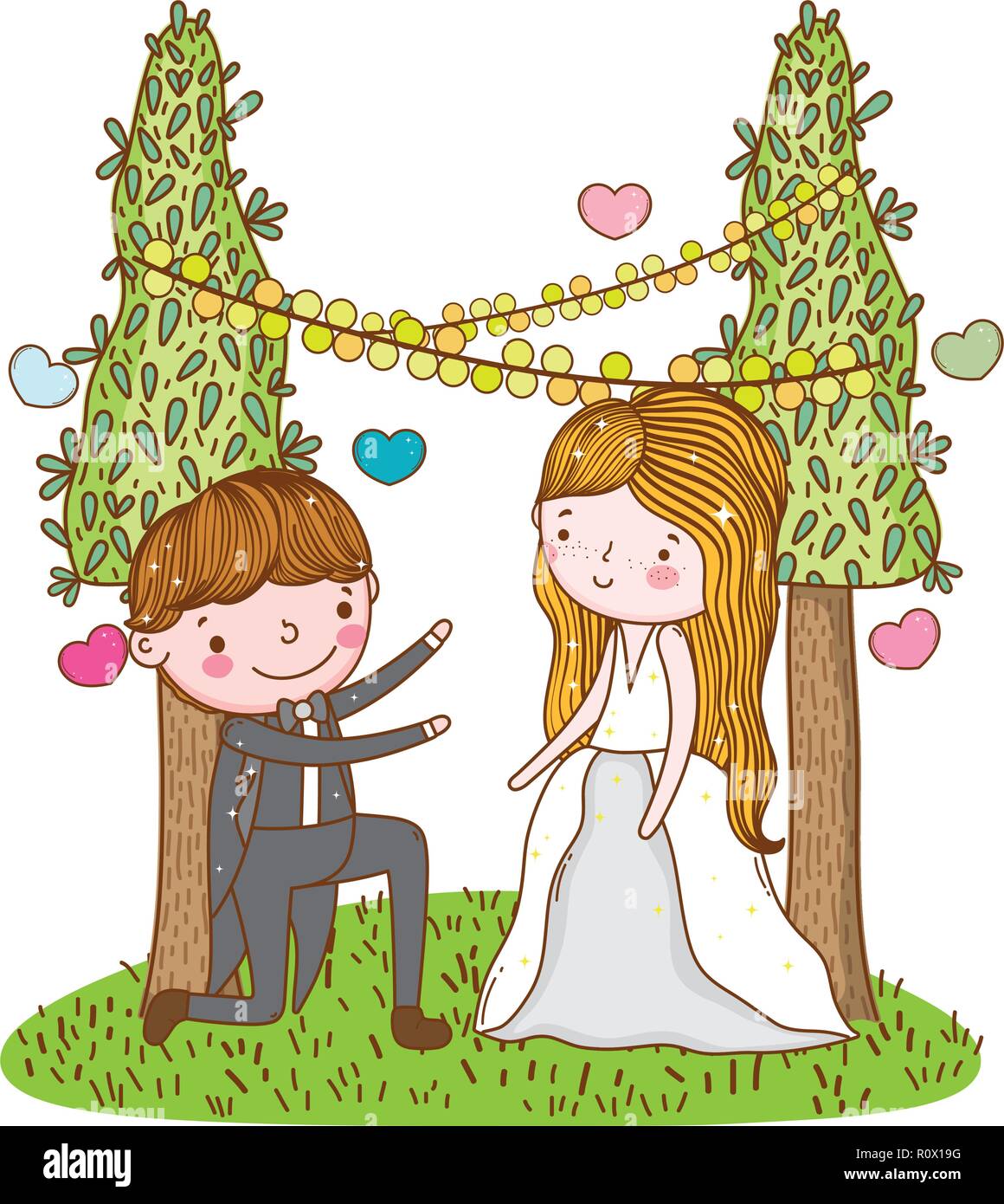 couple marriage cute cartoon Stock Vector Image & Art - Alamy