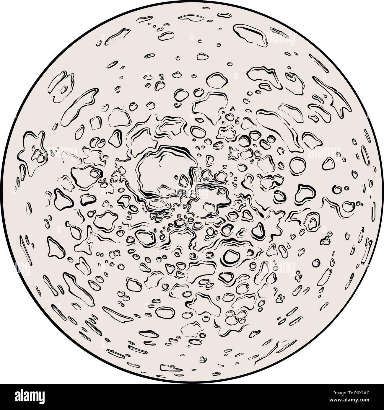 Hand drawn sketch of Mars black isolated on white background. Detailed ...