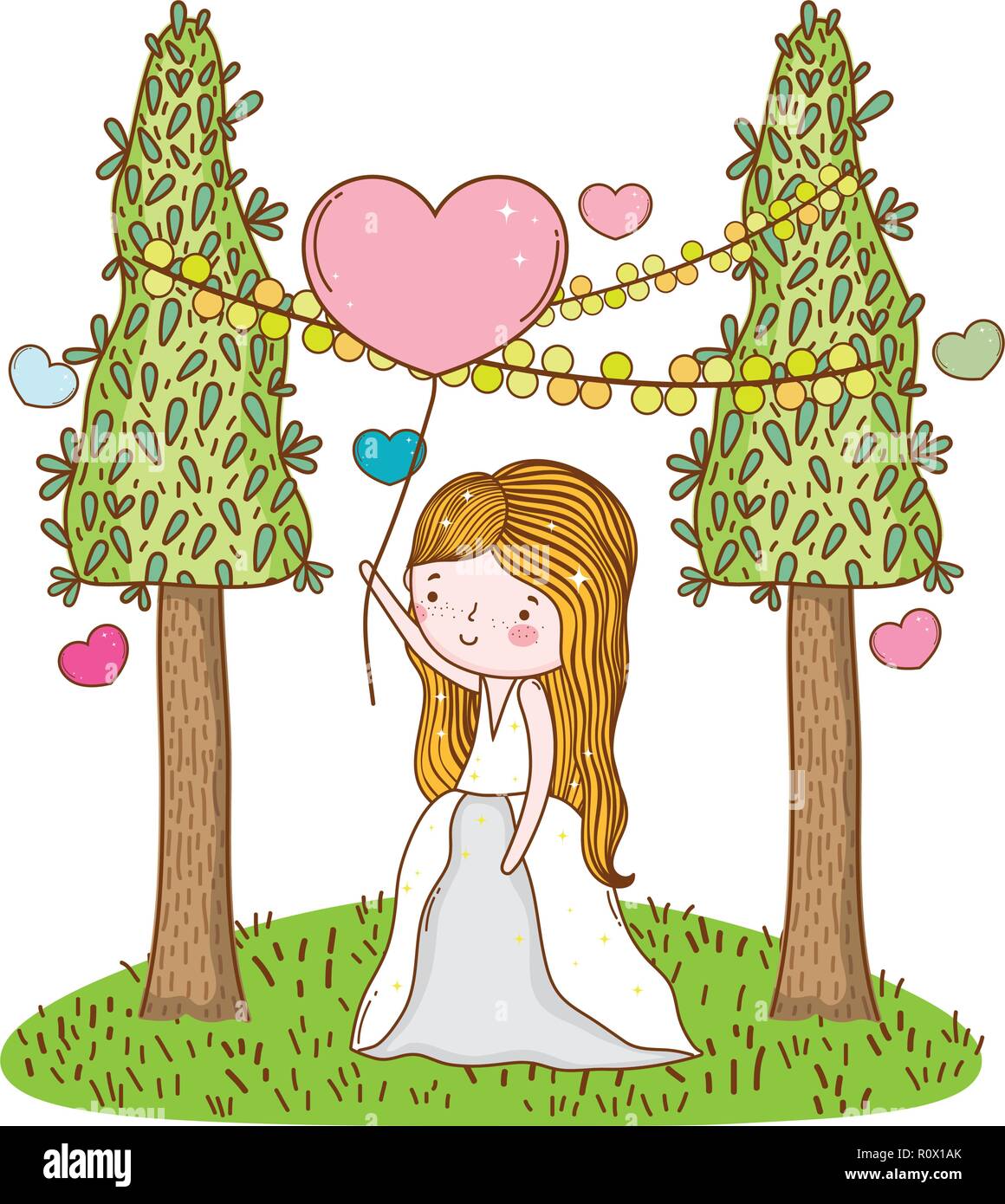 fiancee female cute cartoon Stock Vector Image & Art - Alamy