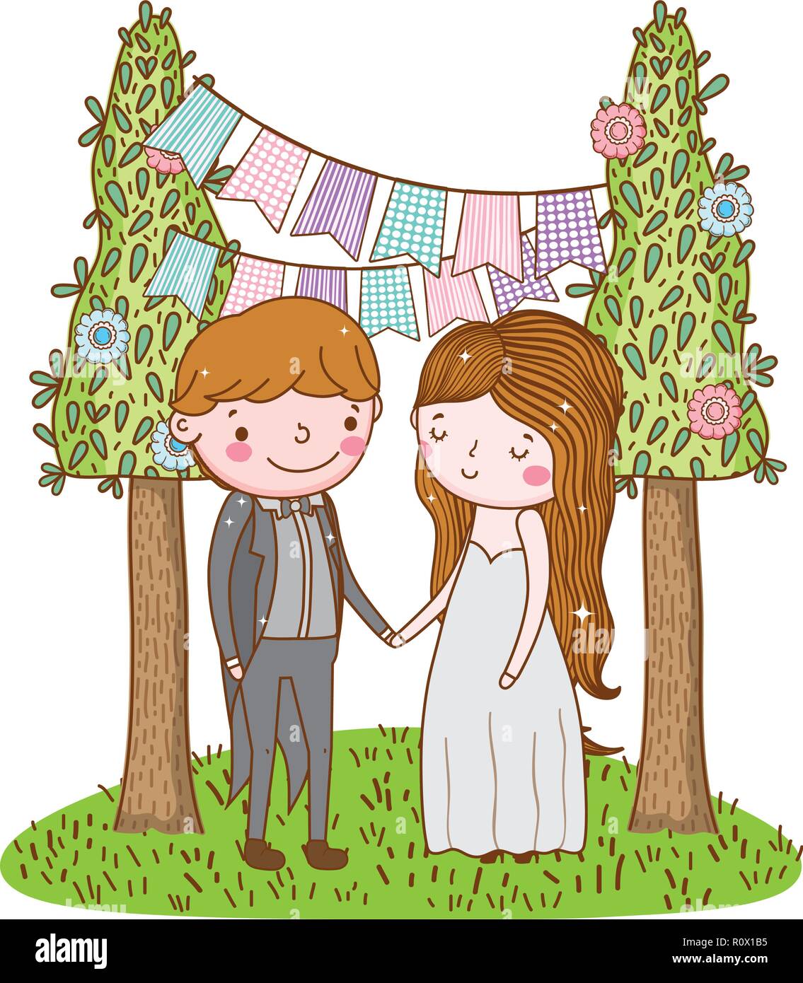 couple marriage cute cartoon Stock Vector Image & Art - Alamy