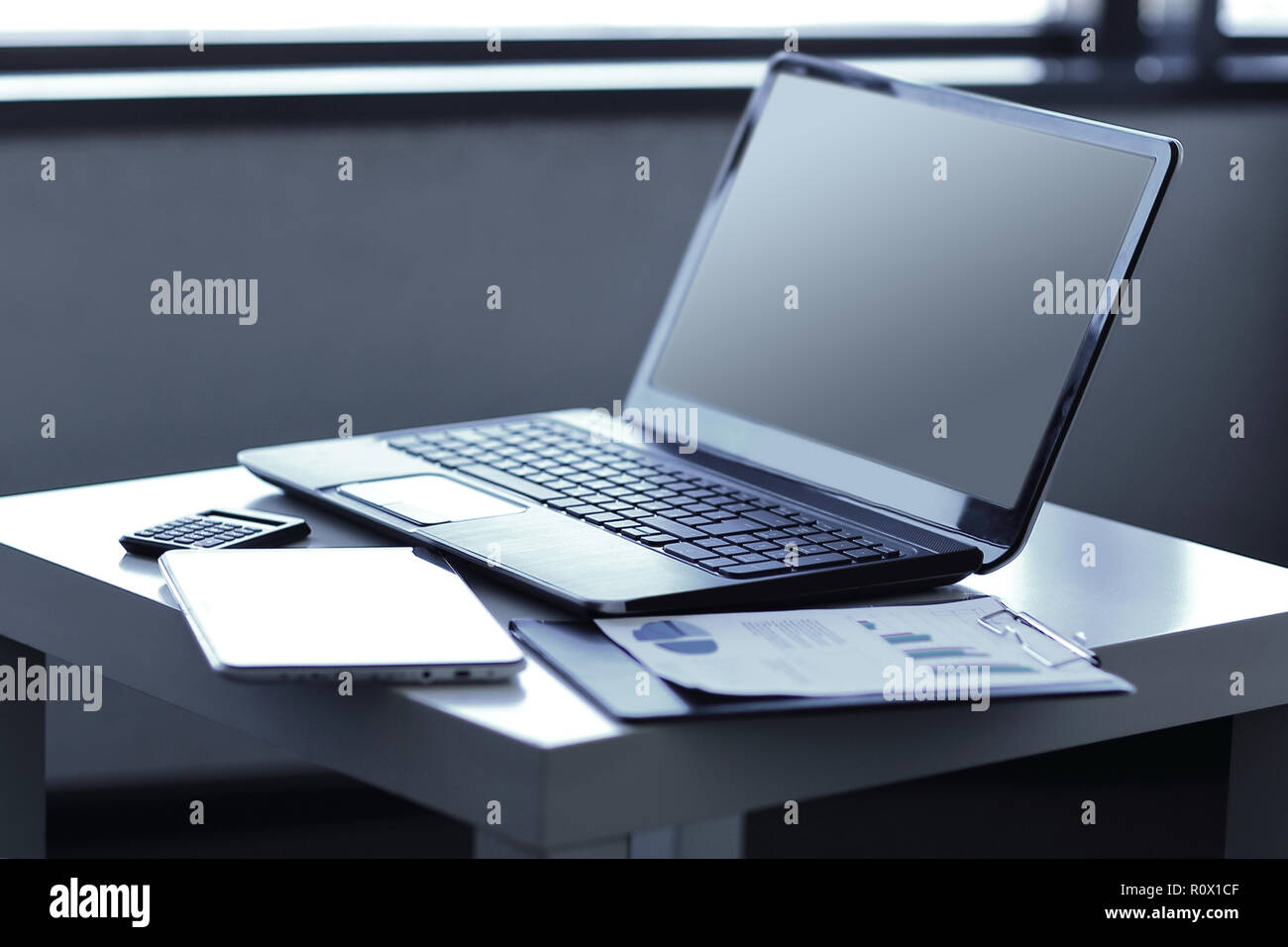 Close up desktop laptop documents hi-res stock photography and images ...