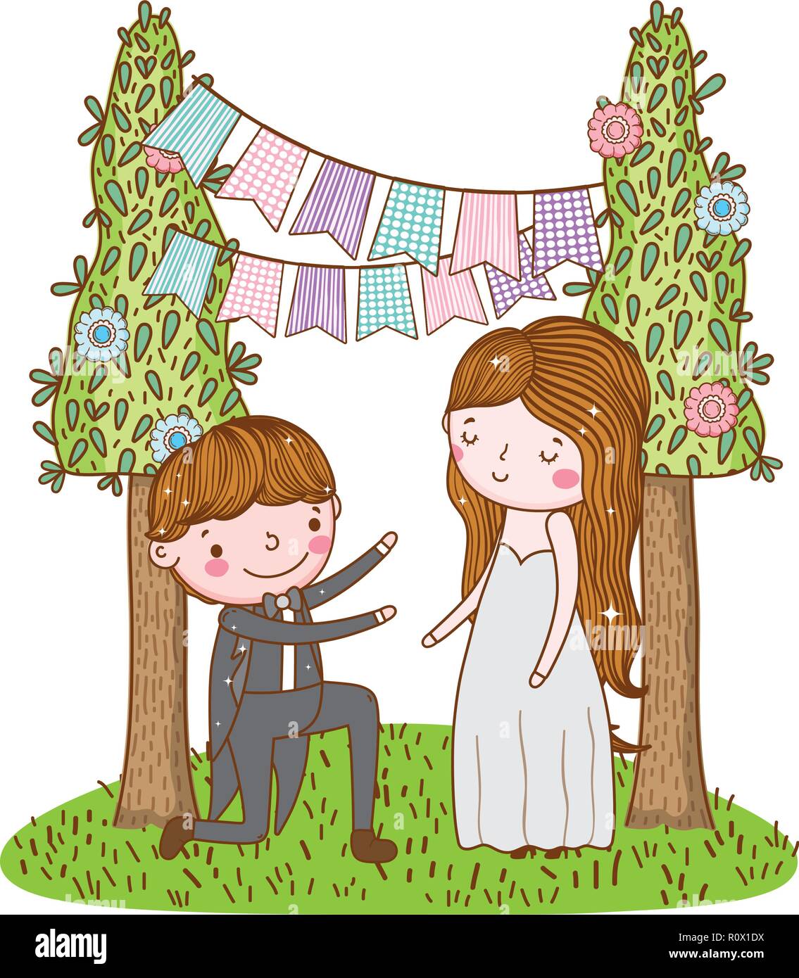 couple marriage cute cartoon Stock Vector Image & Art - Alamy
