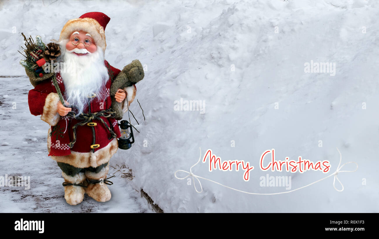 Beautiful Christmas card in vintage style with the image of Santa Claus ...