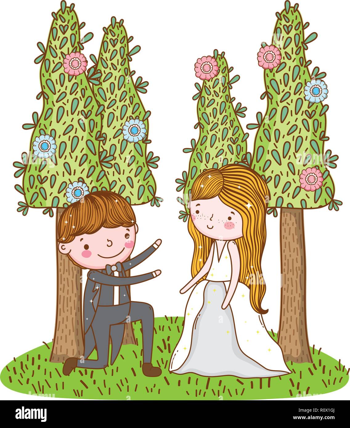 couple marriage cute cartoon Stock Vector Image & Art - Alamy
