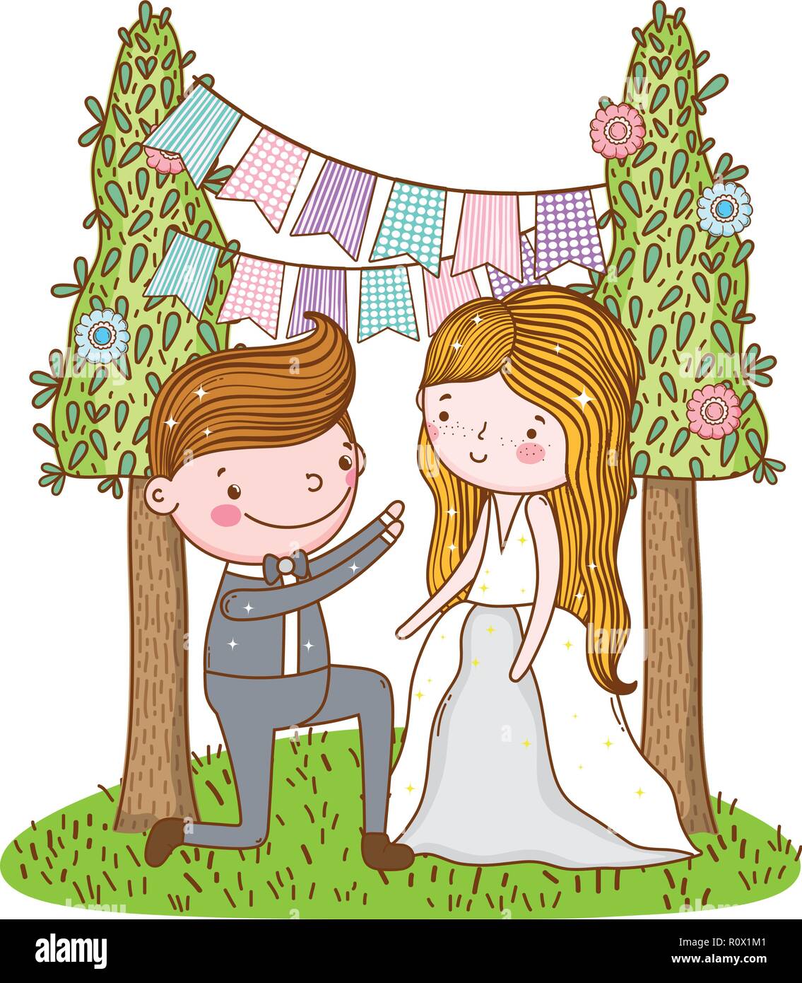 couple marriage cute cartoon Stock Vector Image & Art - Alamy