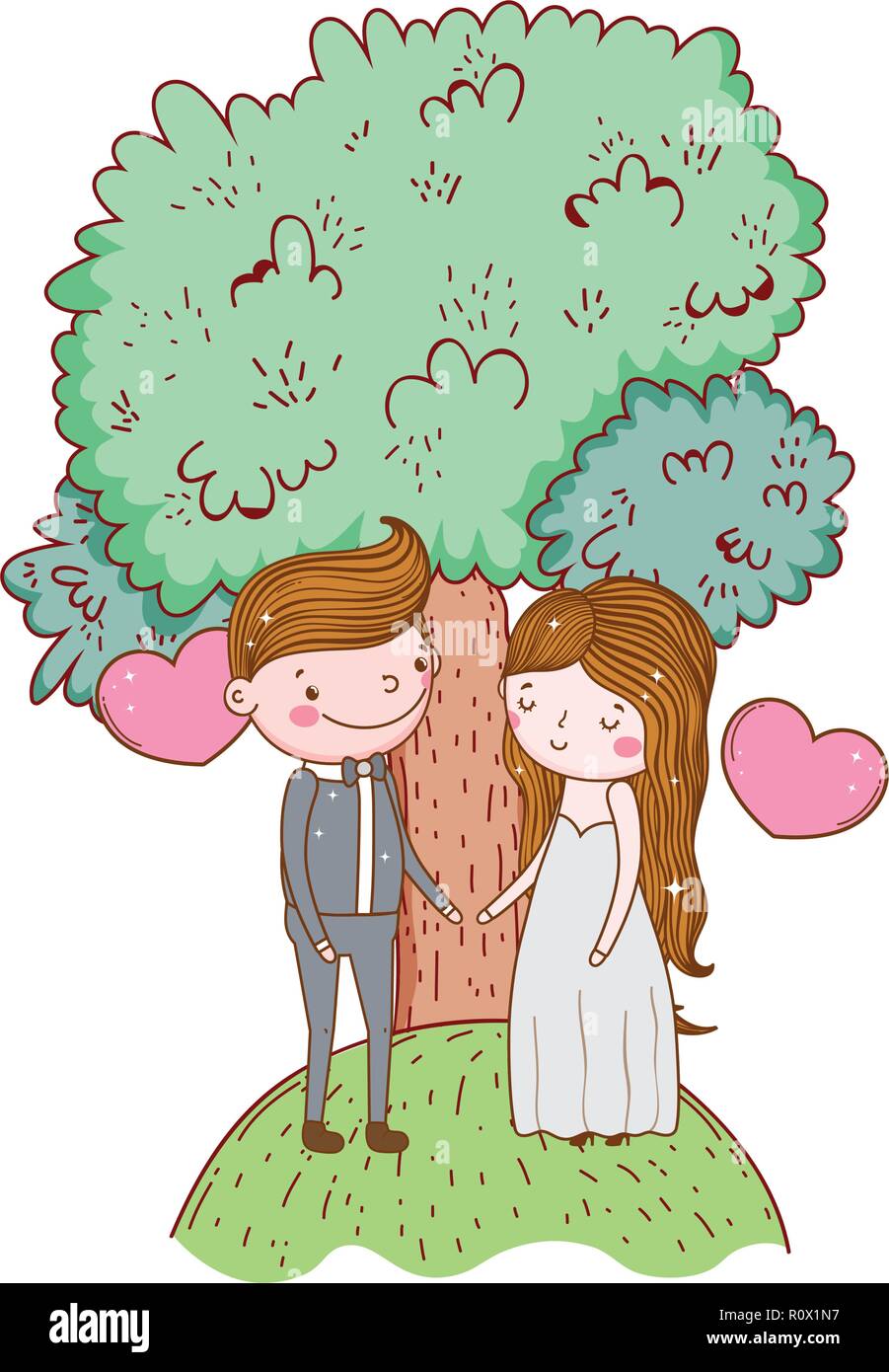 couple marriage cute cartoon Stock Vector Image & Art - Alamy