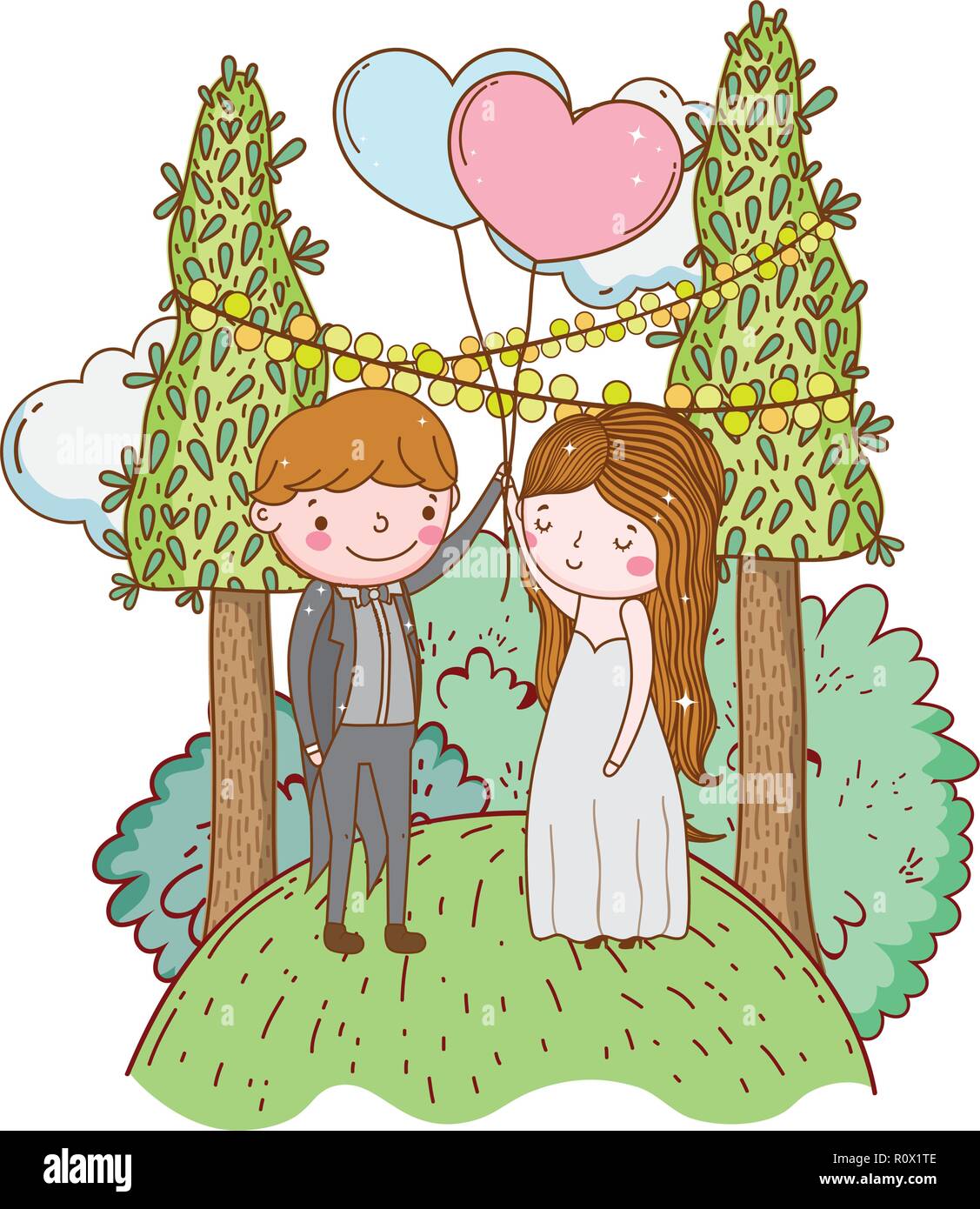 couple marriage cute cartoon Stock Vector Image & Art - Alamy