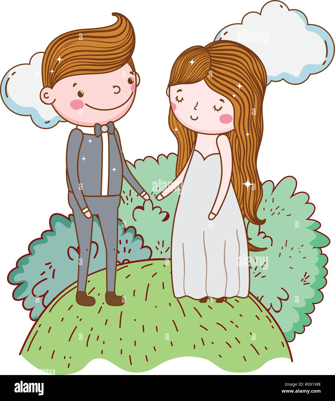 couple marriage cute cartoon Stock Vector Image & Art - Alamy