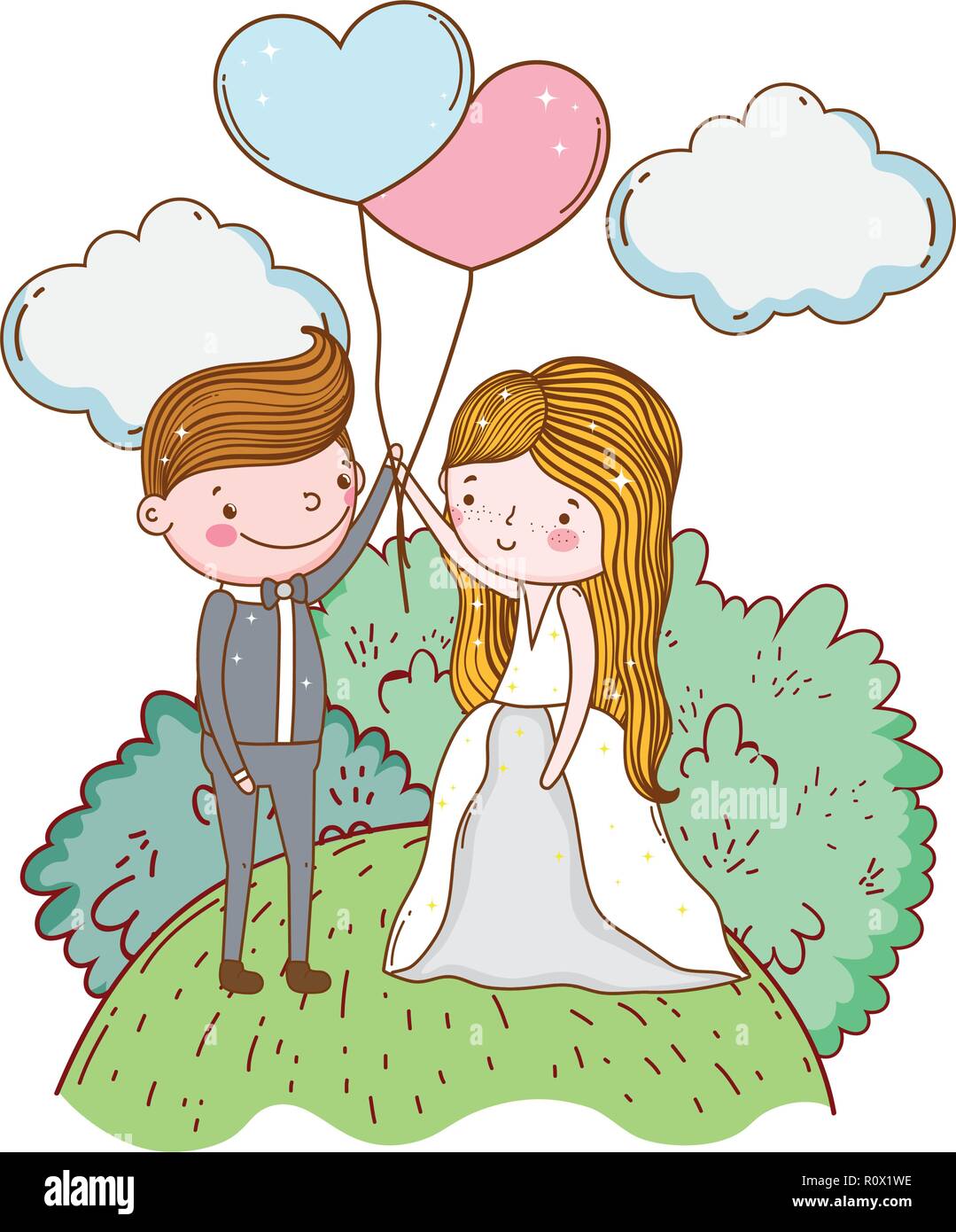 couple marriage cute cartoon Stock Vector Image & Art - Alamy