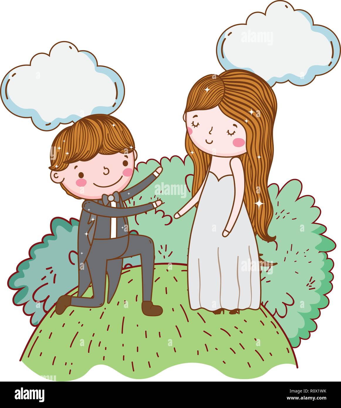 couple marriage cute cartoon Stock Vector Image & Art - Alamy