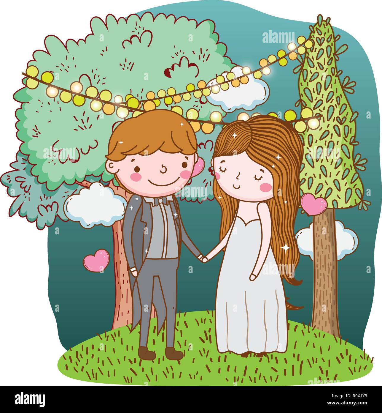 couple marriage cute cartoon Stock Vector Image & Art - Alamy