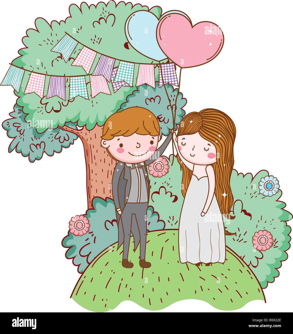 couple marriage cute cartoon Stock Vector Image & Art - Alamy