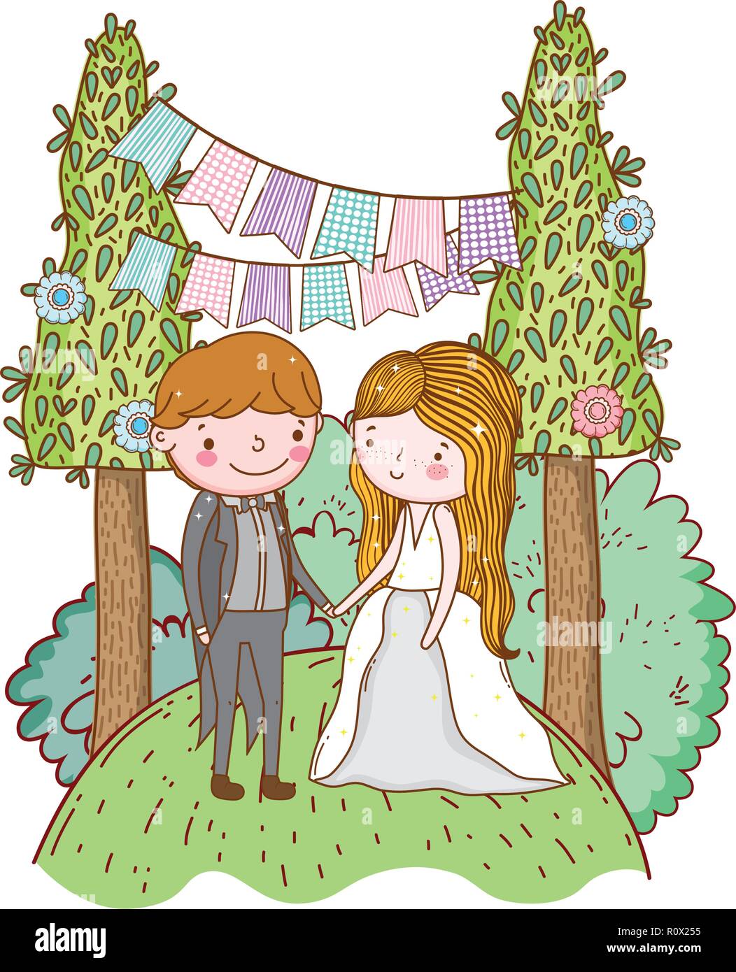 couple marriage cute cartoon Stock Vector Image & Art - Alamy