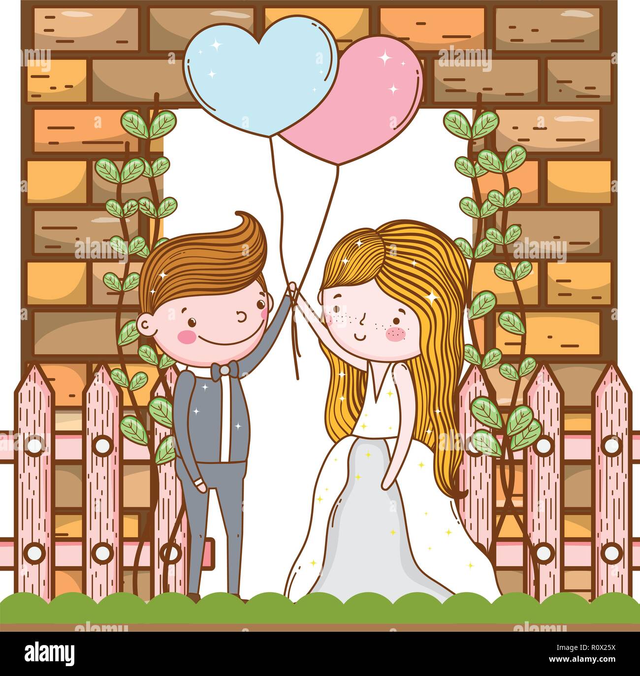 couple marriage cute cartoon Stock Vector Image & Art - Alamy