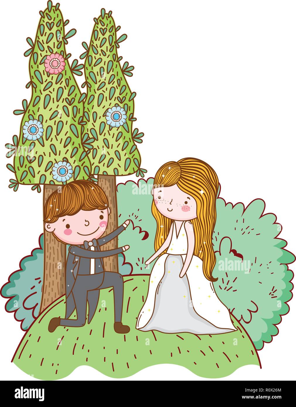 couple marriage cute cartoon Stock Vector Image & Art - Alamy