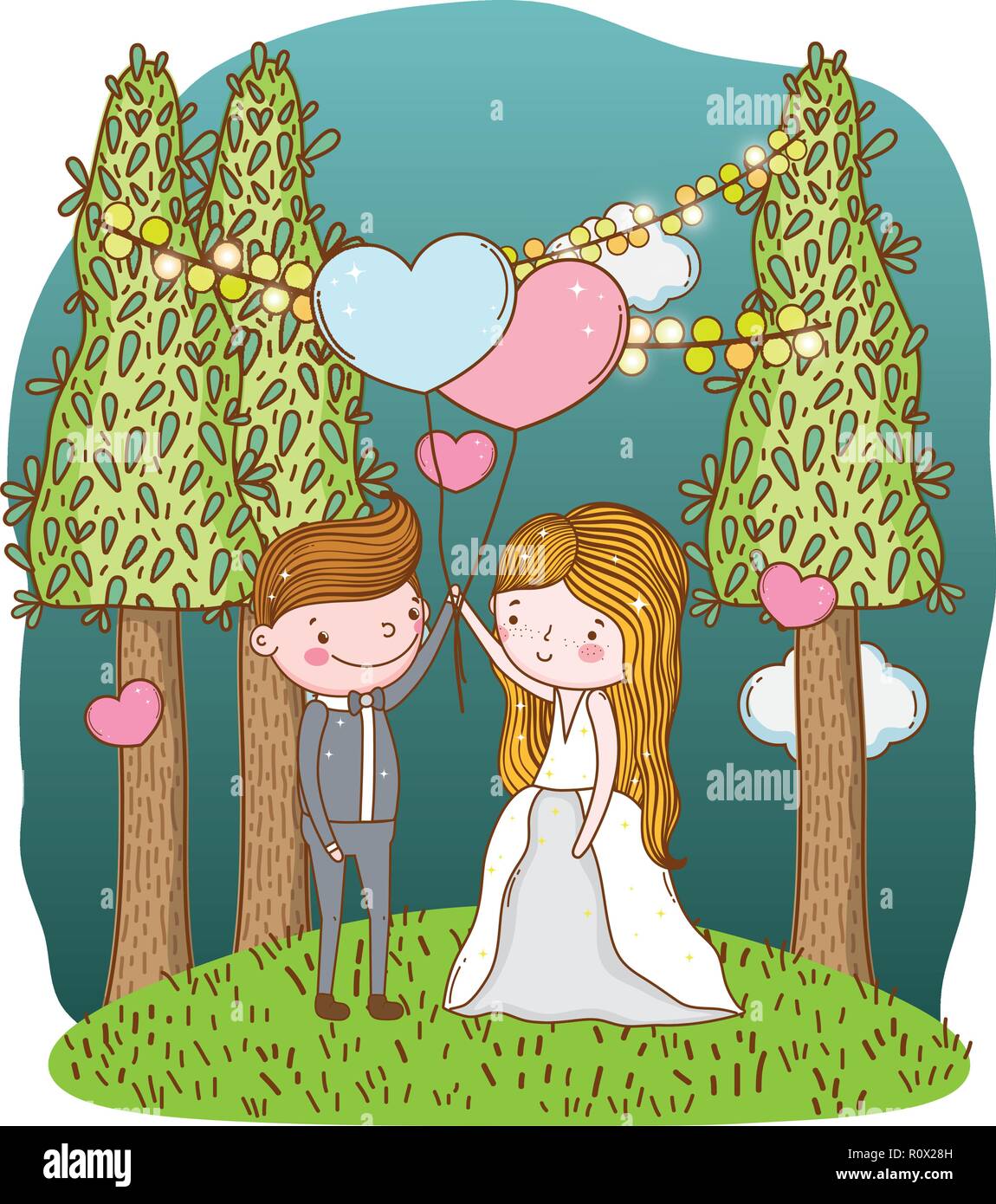 couple marriage cute cartoon Stock Vector Image & Art - Alamy