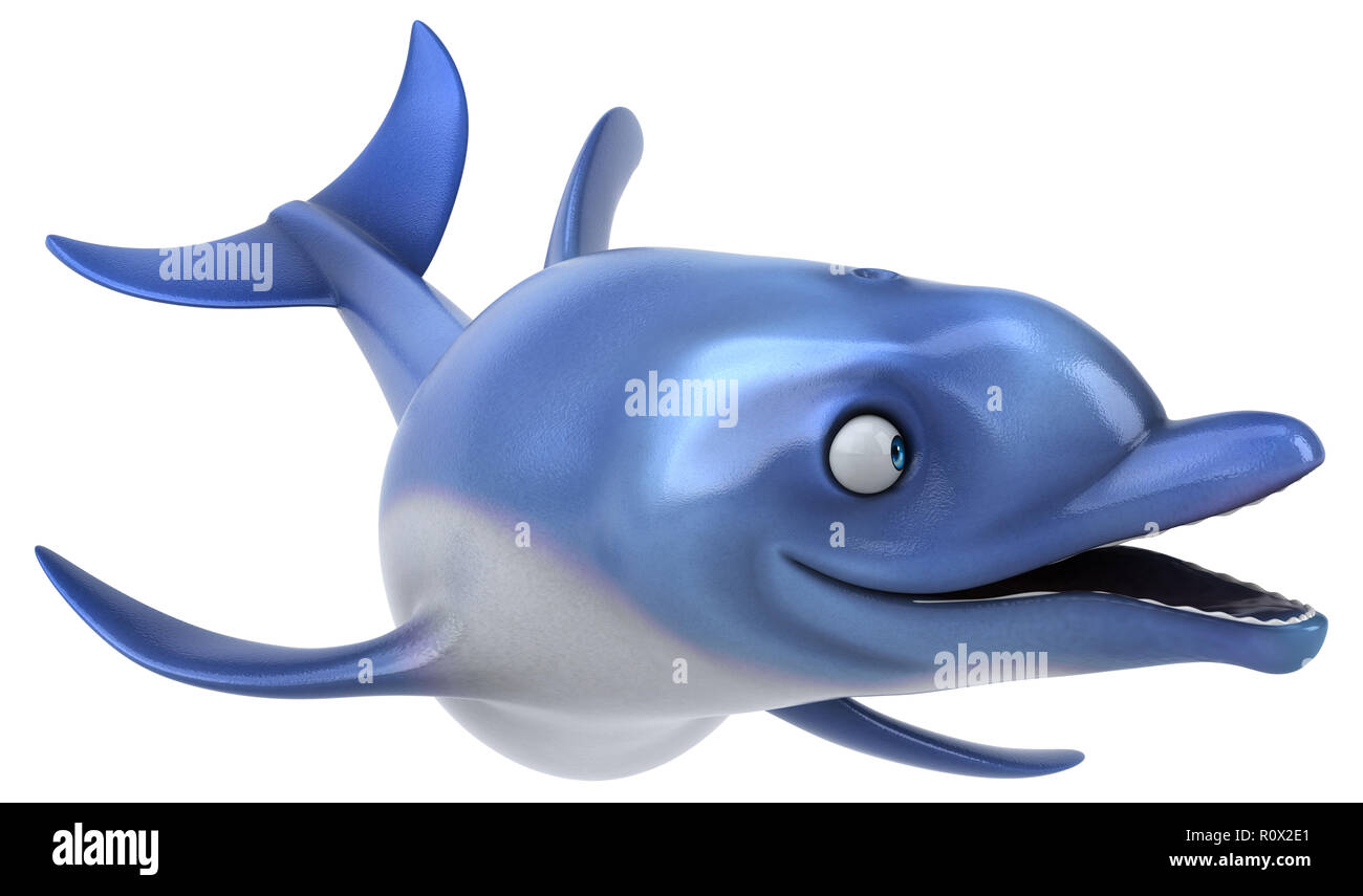 Fun Dolphin - 3D Illustration Stock Photo - Alamy