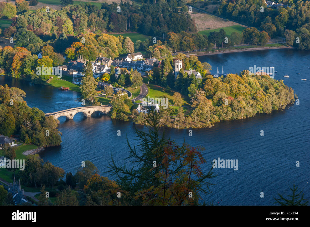 Kenmore and Loch Tay from Drummond Hill, Perthshire Stock Photo - Alamy