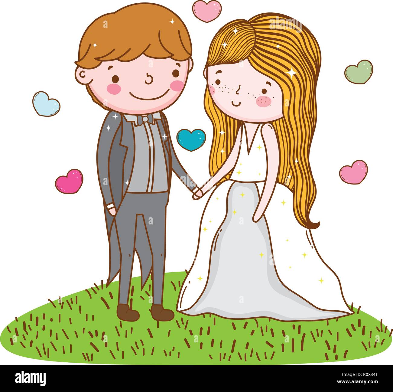 couple marriage cute cartoon Stock Vector Image & Art - Alamy
