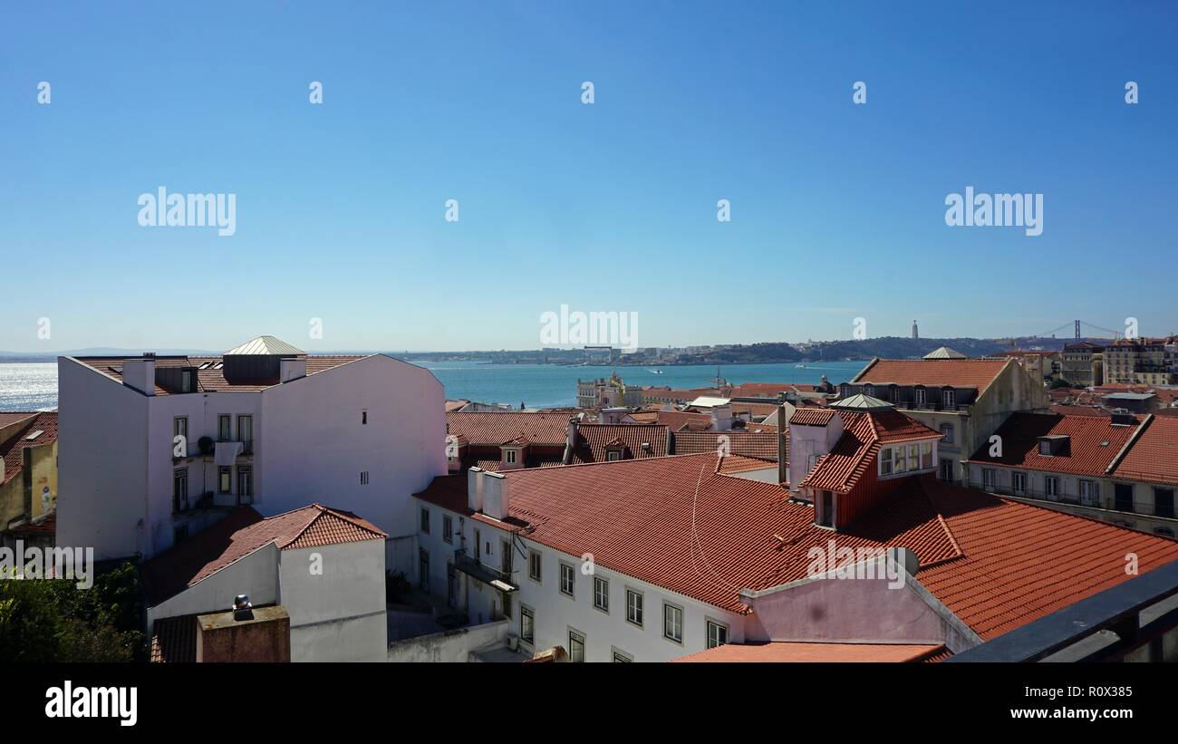 rooftop view over the portuguese city lisbon Stock Photo - Alamy