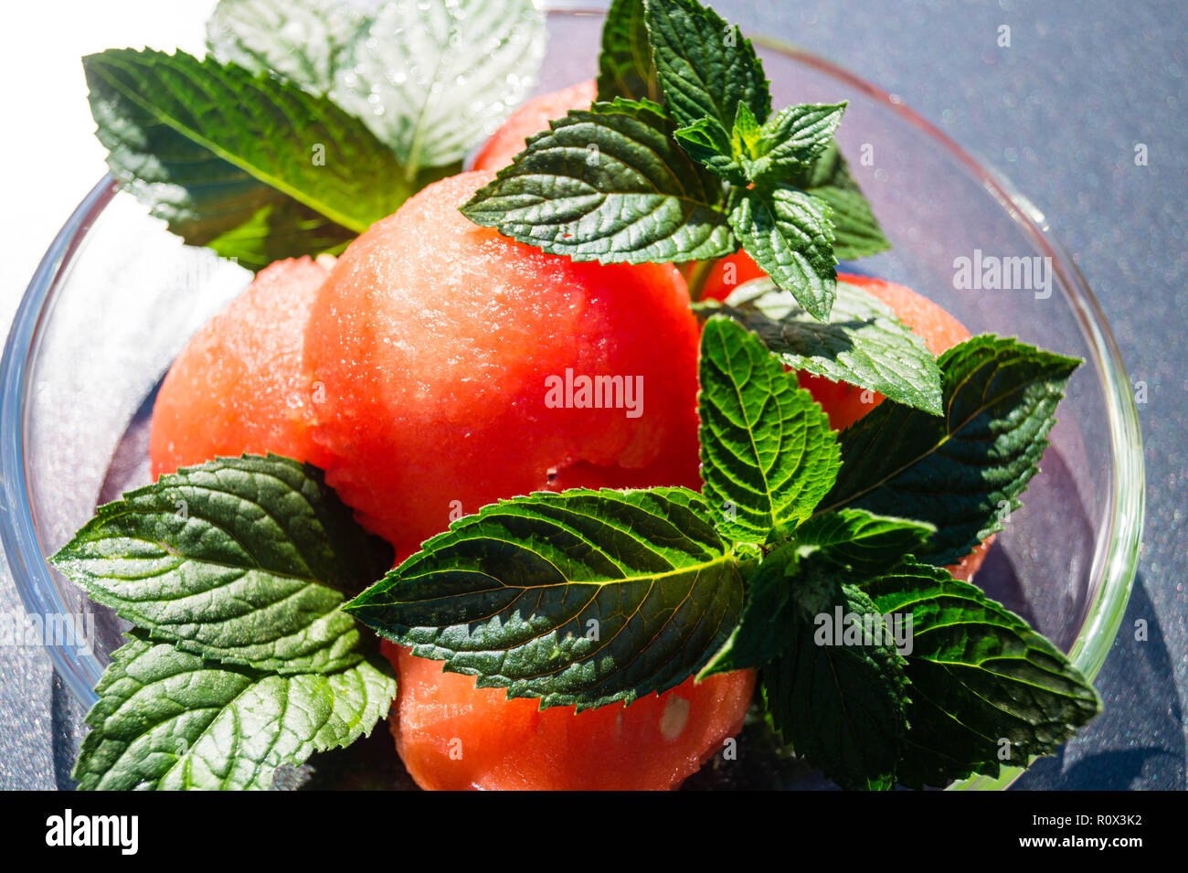 Watermelon and mint Stock Photo - Alamy