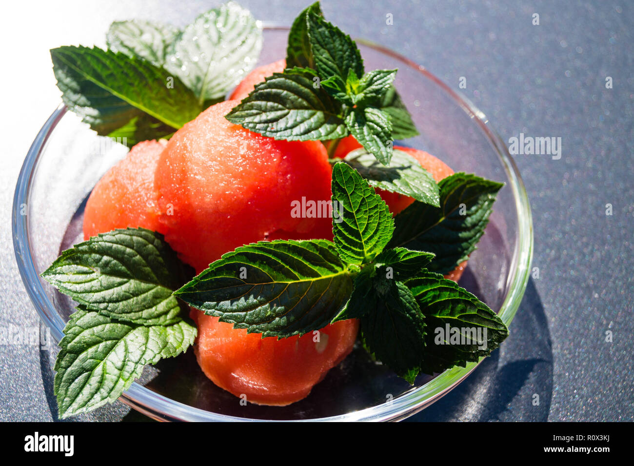 Watermelon and mint Stock Photo - Alamy