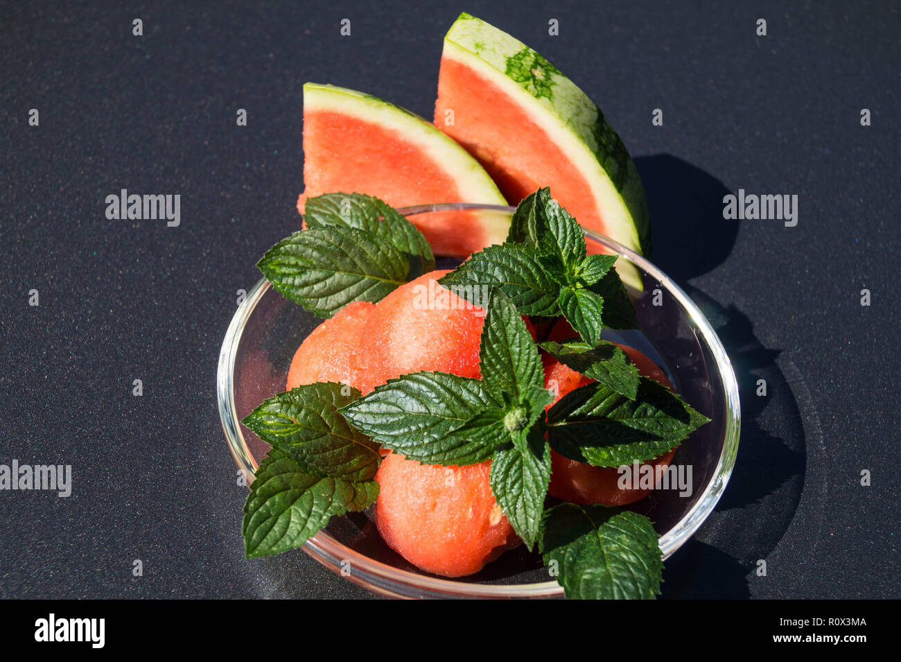 Watermelon and mint Stock Photo - Alamy