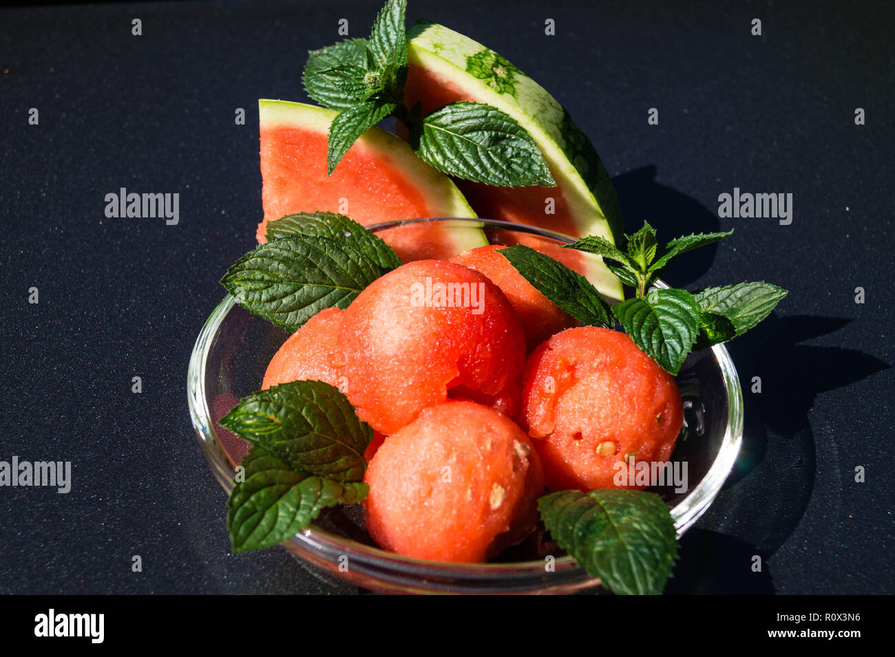 Watermelon and mint Stock Photo - Alamy