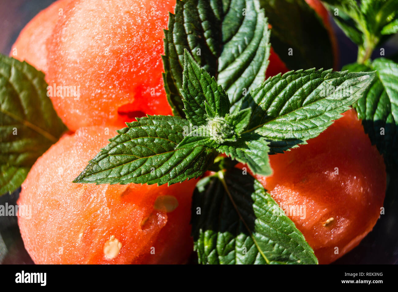 Watermelon and mint Stock Photo - Alamy