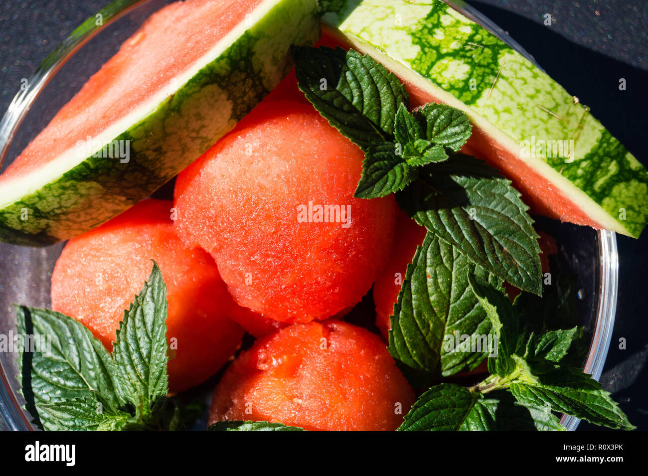 Watermelon and mint Stock Photo - Alamy