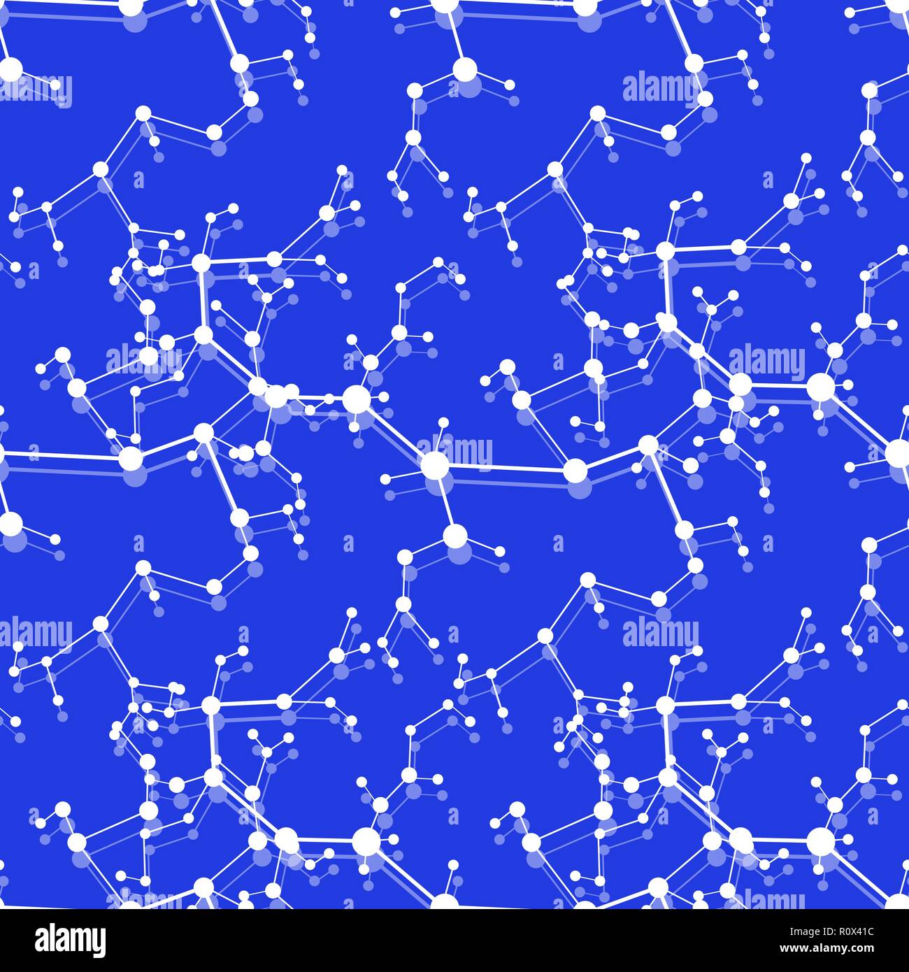 Seamless pattern with structures of molecules and communication ...