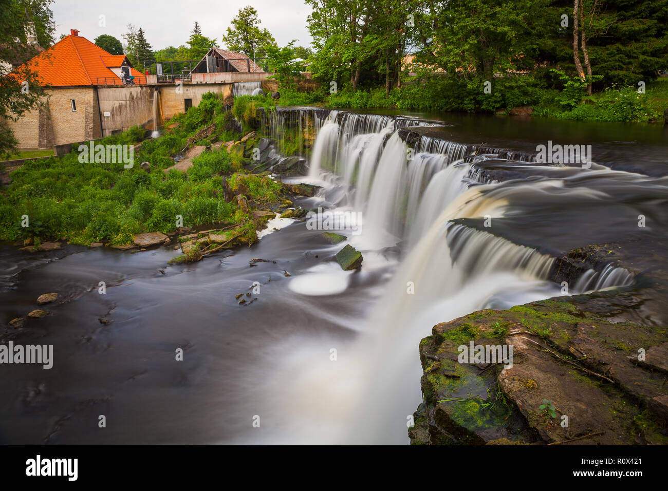 Waterfall at summer time in Keila-Joa, Estonia. Long exposure at ...
