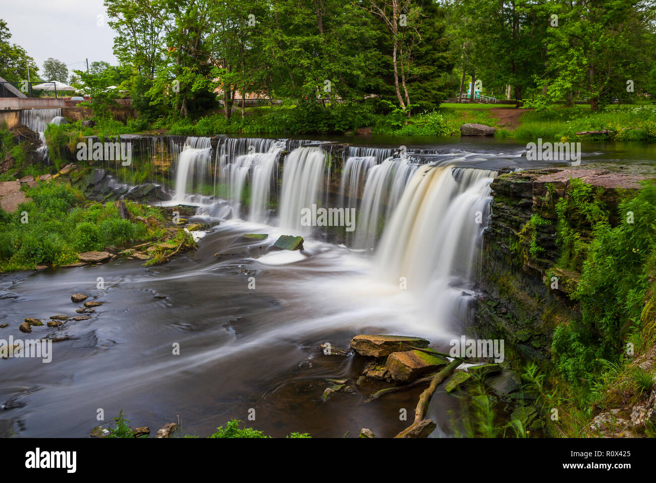 Waterfall at summer time in Keila-Joa, Estonia. Long exposure at ...