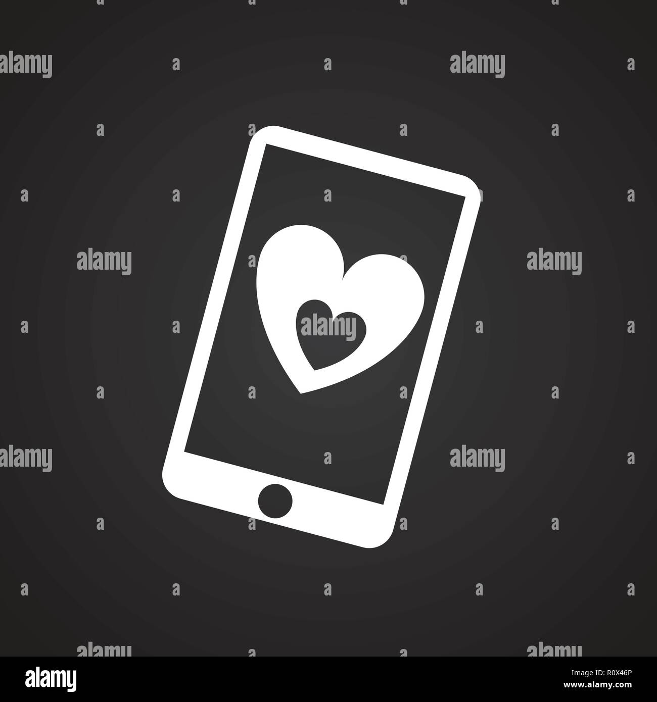 Cell phone with heart on black background Stock Vector Image & Art - Alamy