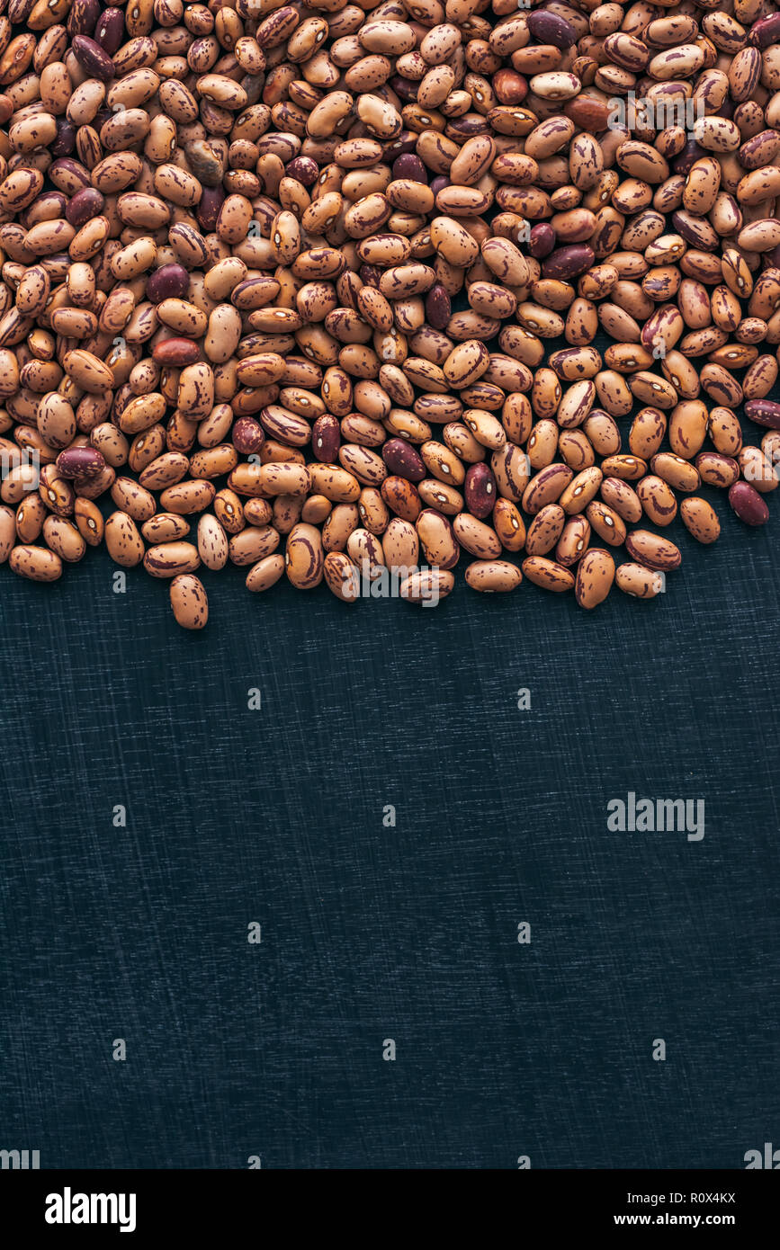 Pinto bean from above with copy space, top view of healthy legume beans ...