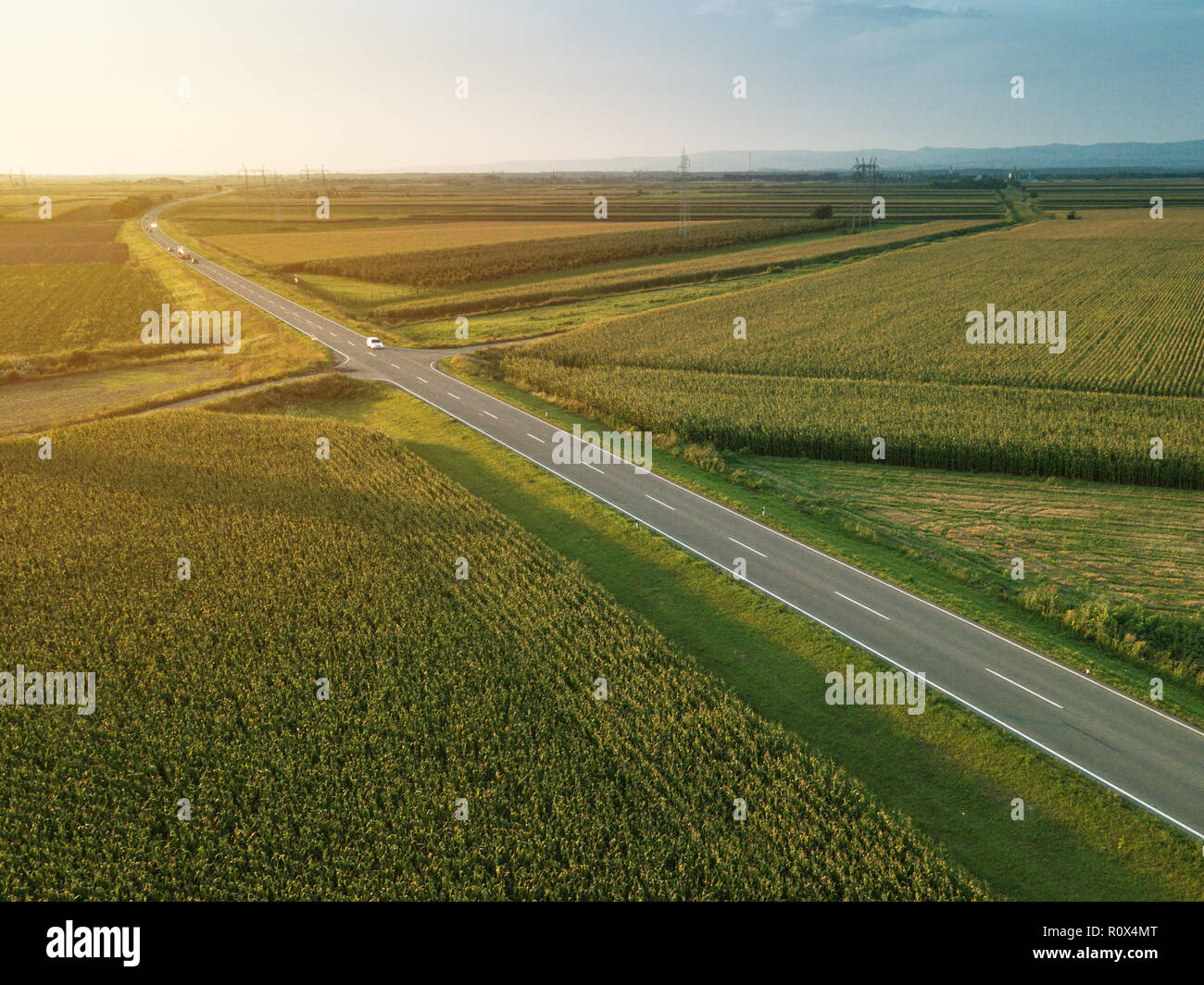 Aerial drone panorama corn hi-res stock photography and images - Alamy
