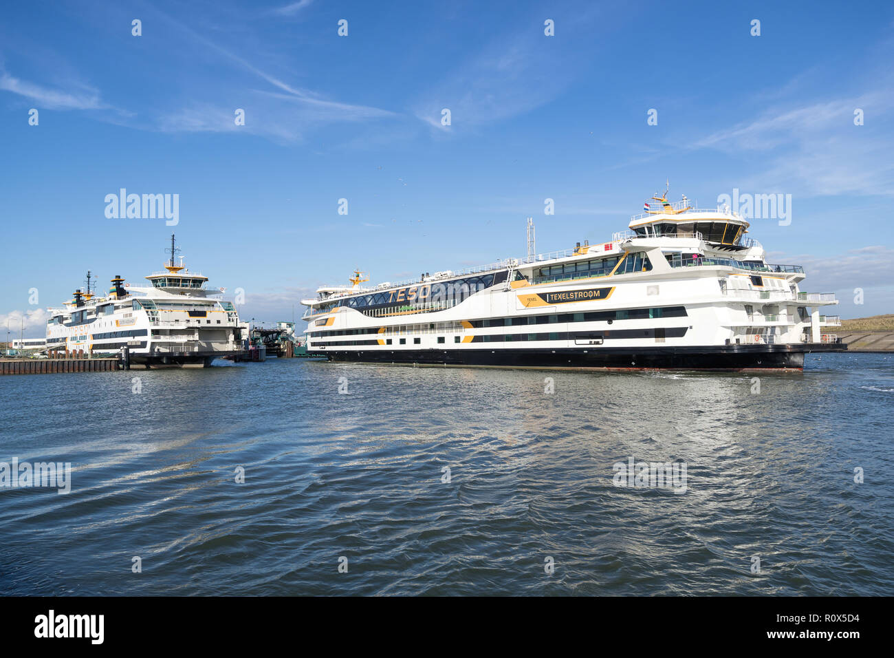 TESO ferries at Texel. The Royal TESO N.V. is a private ferry company ...