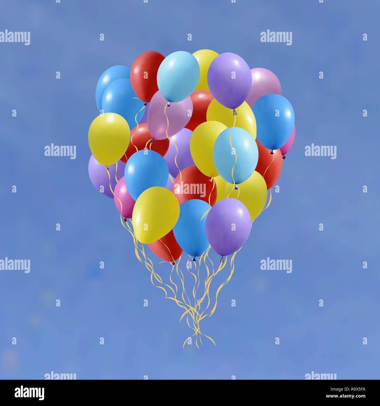 An illustration of a set of colourful birthday or party balloons Stock ...