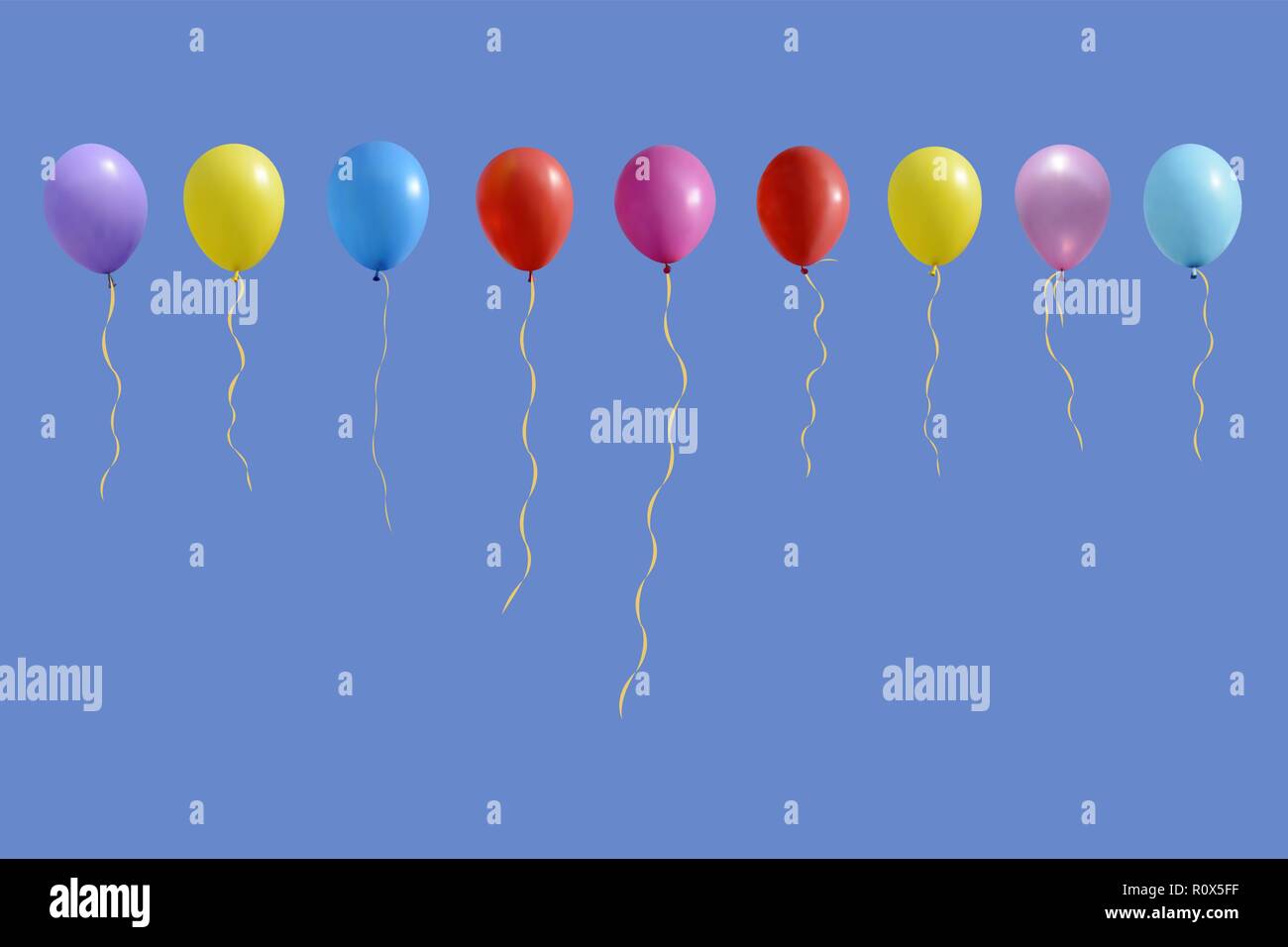 An illustration of a set of colourful birthday or party balloons Stock ...