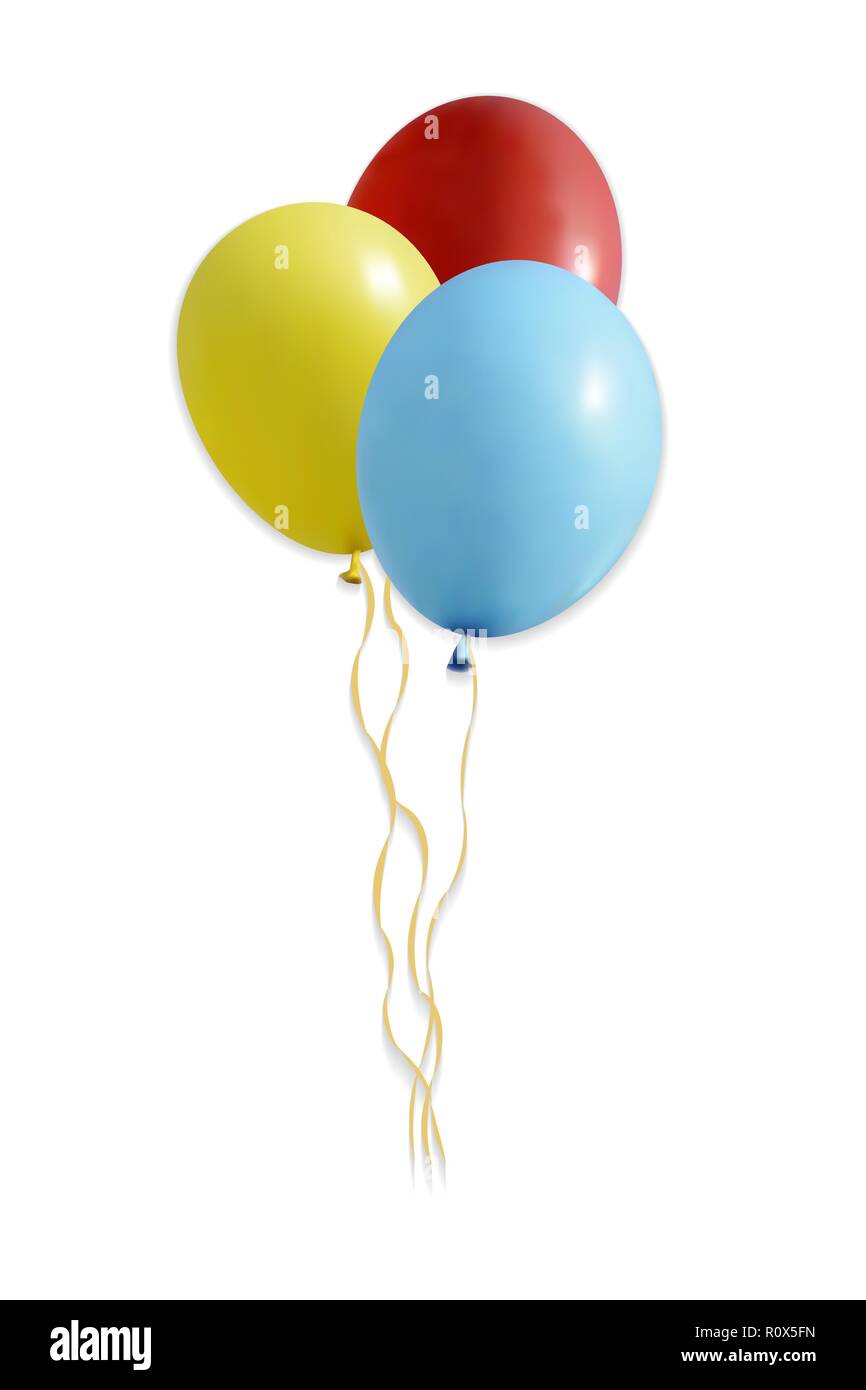 An illustration of a set of colourful birthday or party balloons Stock ...