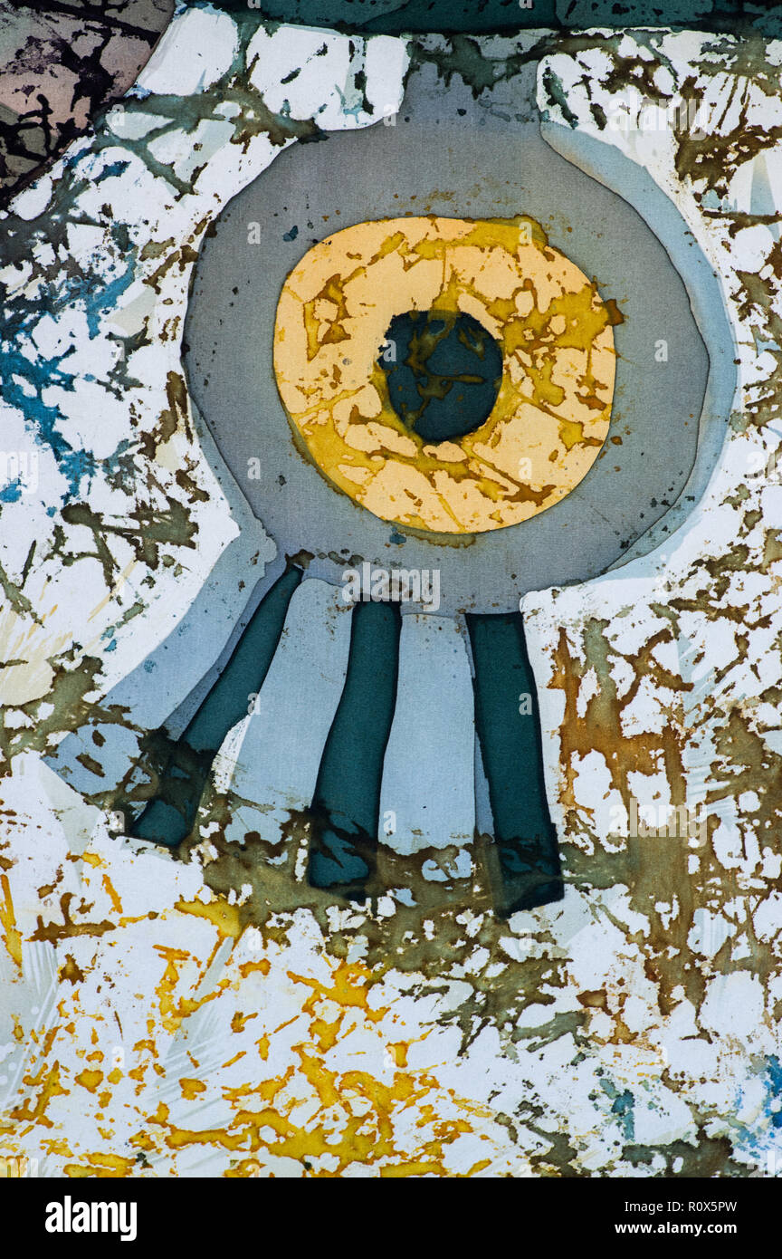 Ornament, fragment, hot batik, background texture, handmade on silk ...