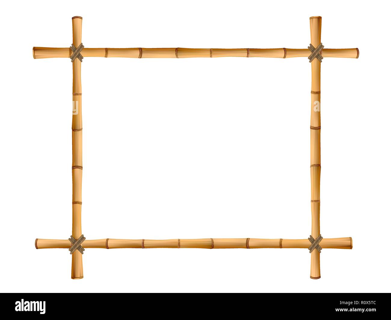 Wooden bamboo sticks frame Stock Vector Images - Alamy