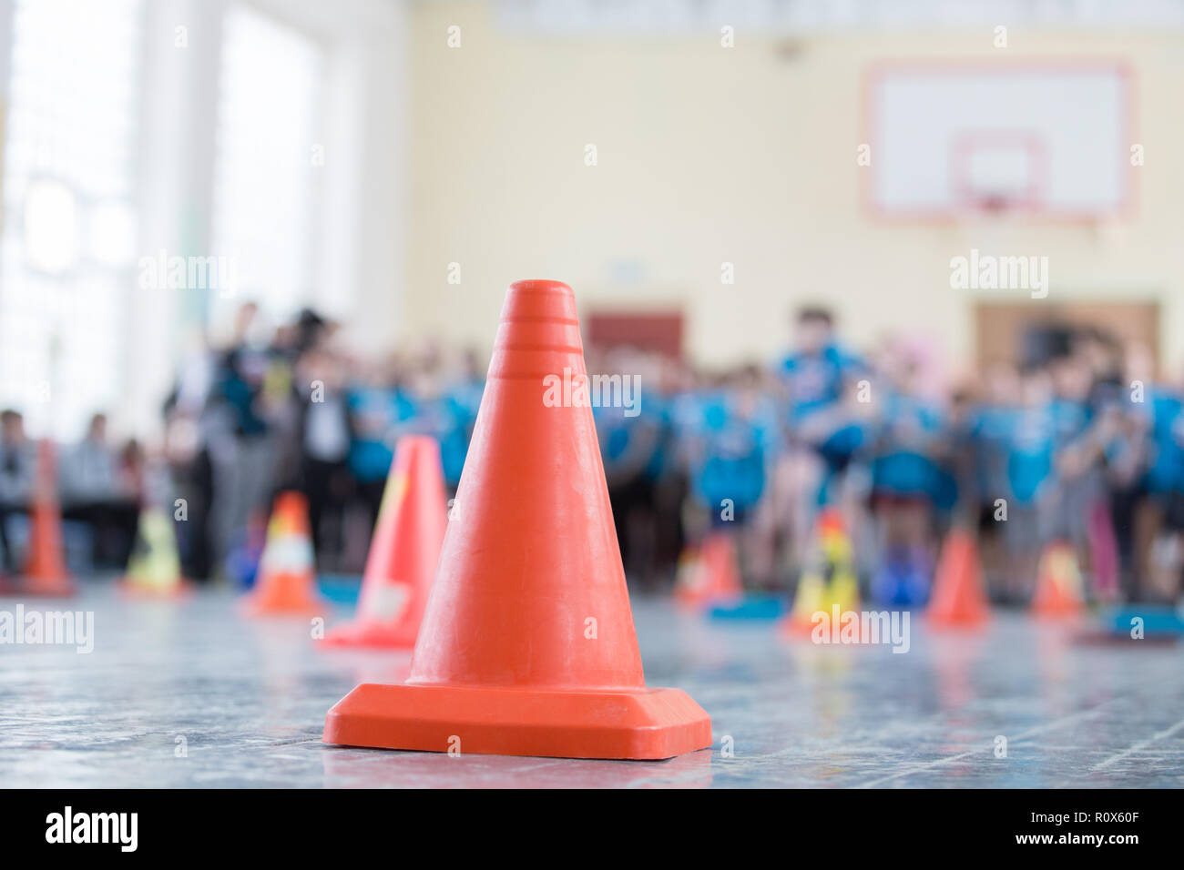 competition in the sports hall of the school Stock Photo - Alamy