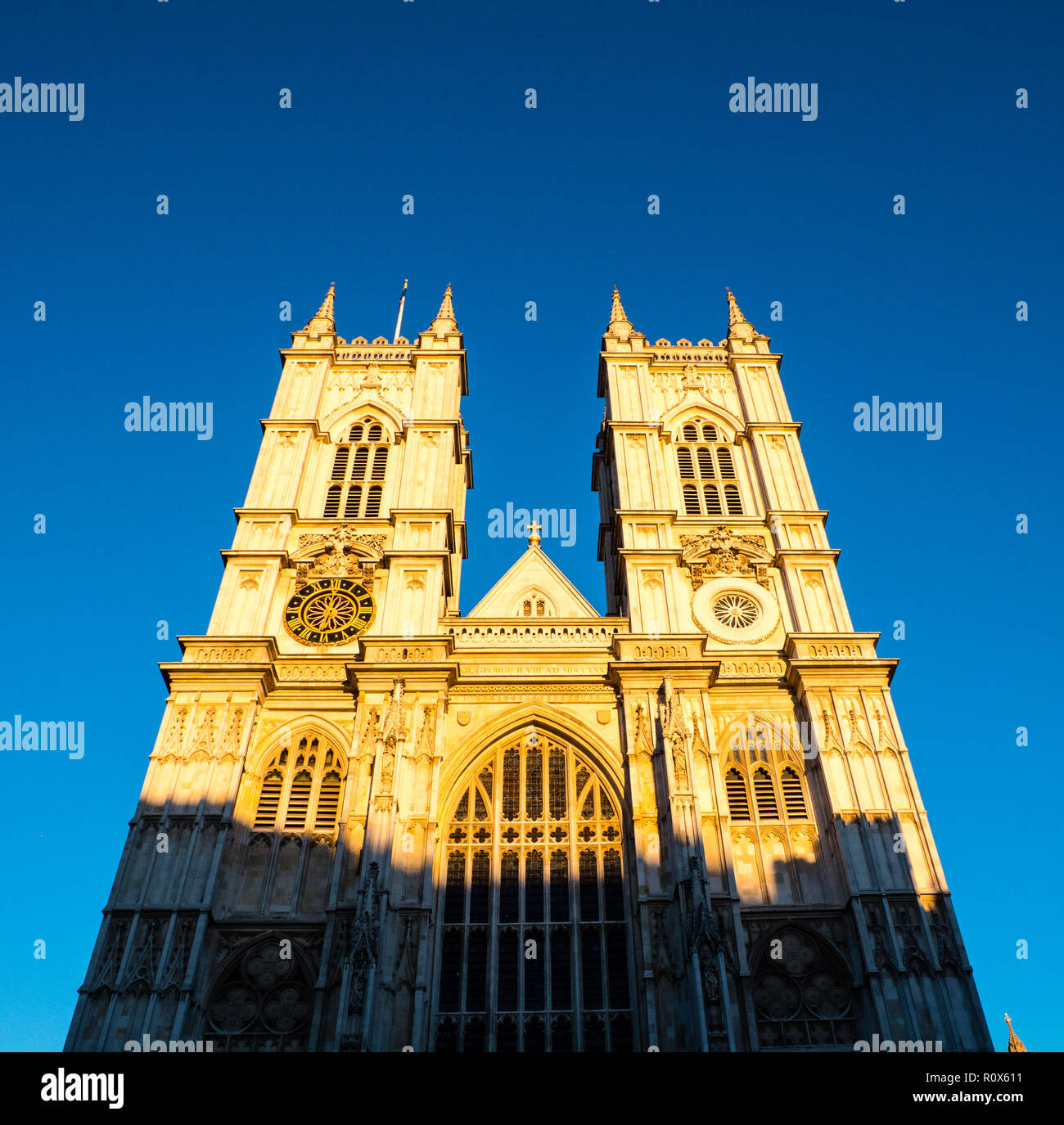 Twin Tower, at Sunset, Westminster Abbey, Westminster, London, England ...